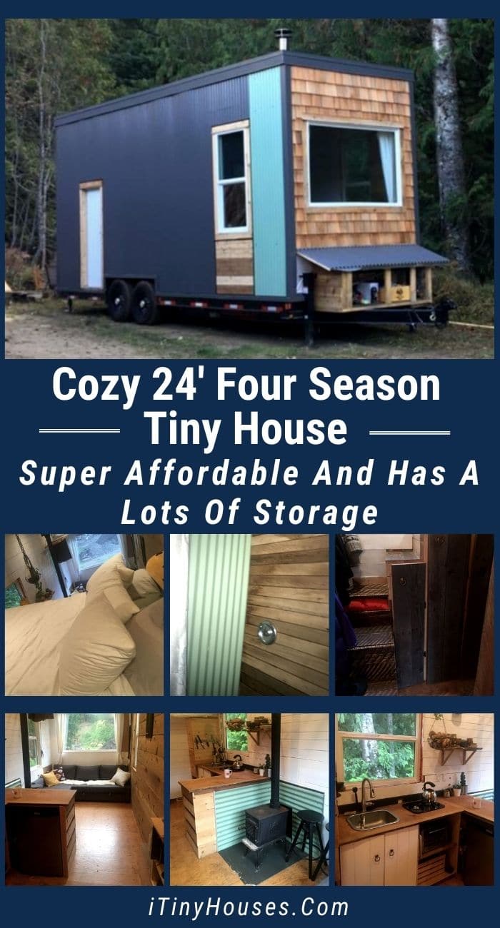 Cozy 24' Four Season Tiny House Has Lots of Storage - Tiny Houses