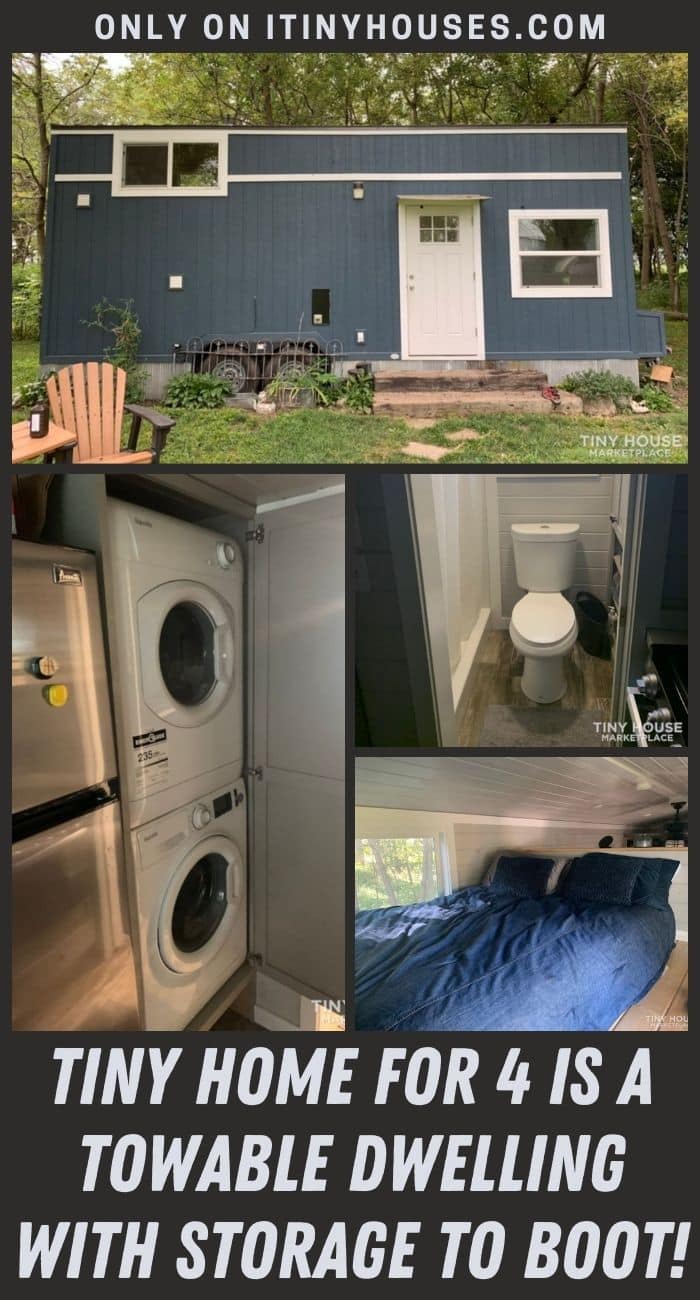 Tiny Home For 4 Is A Towable Dwelling With Storage To Boot!